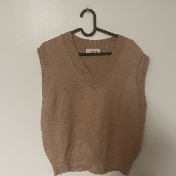Tops | Banjo Sweater Vest In Cameltanbeige | Poshmark